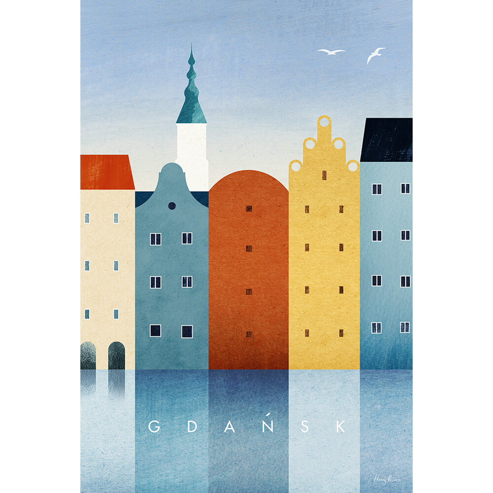 'Gdansk, Poland' Art Print by Henry Rivers | TRAVEL POSTER Co. – Travel ...