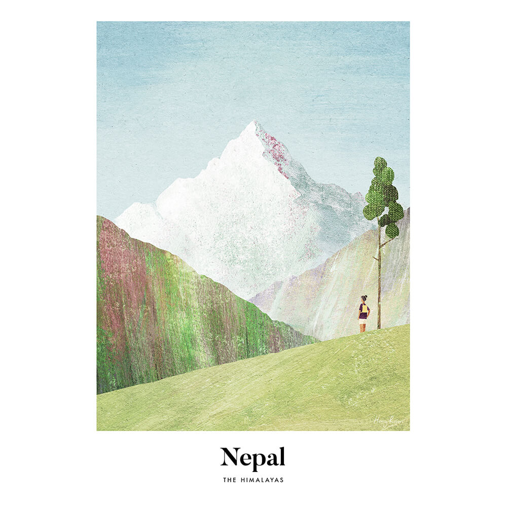 'Nepal' Art Print by Henry Rivers | TRAVEL POSTER Co. – Travel Poster ...