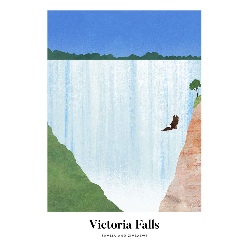 'Victoria Falls' Art Print by Henry Rivers | TRAVEL POSTER Co. – Travel ...