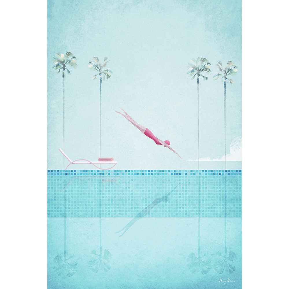 'Swimming Pool' Art Print by Henry Rivers | TRAVEL POSTER Co. – Travel ...