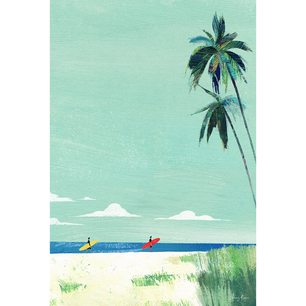 'Surf Beach III' Art Print by Henry Rivers | TRAVEL POSTER Co. – Travel ...