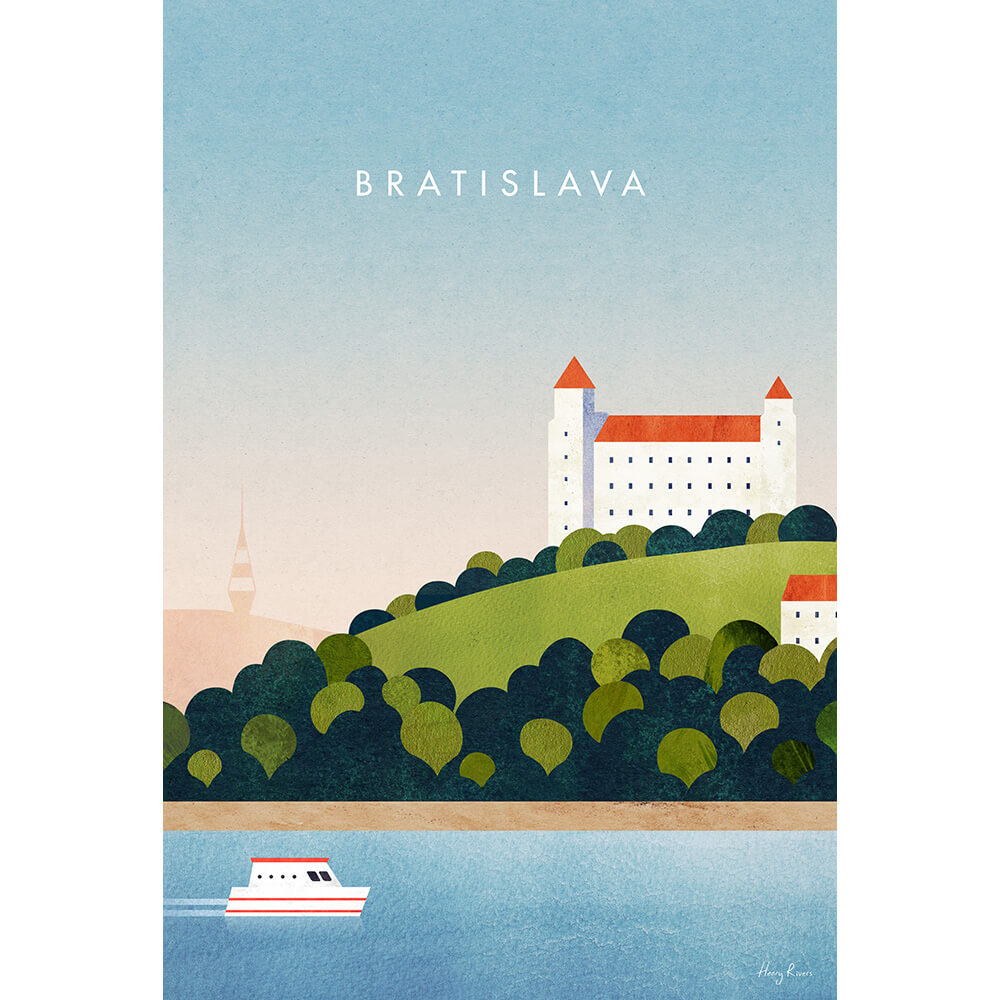 'Bratislava, Slovakia' Art Print by Henry Rivers | TRAVEL POSTER Co ...