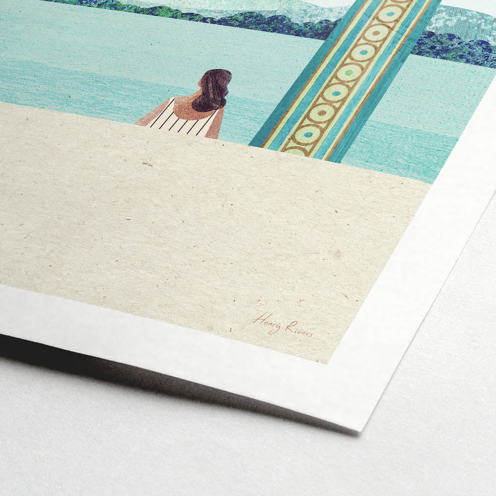 'Surf Girl - Waiting for the Wave' Art Print by Henry Rivers | TRAVEL ...